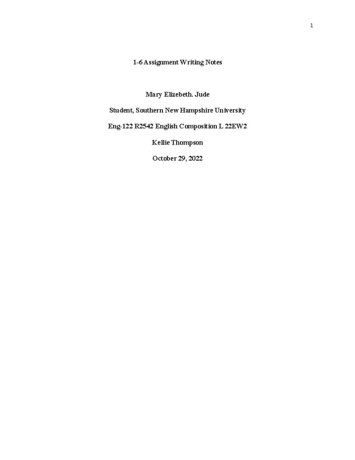 1-6 Assignment Writing Skillls English Composition - 1 1-6 Assignment ...