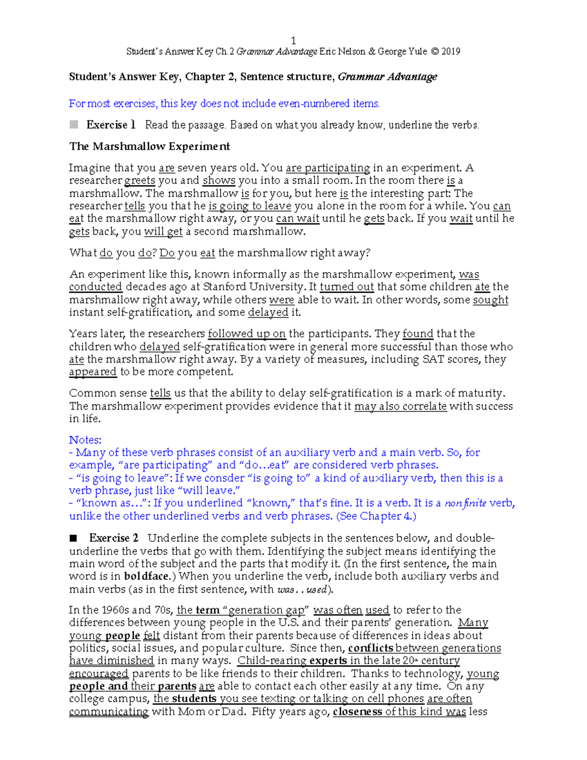 Answer Key Chptrs.2-10 - Student’s Answer Key Ch Grammar Advantage Eric ...