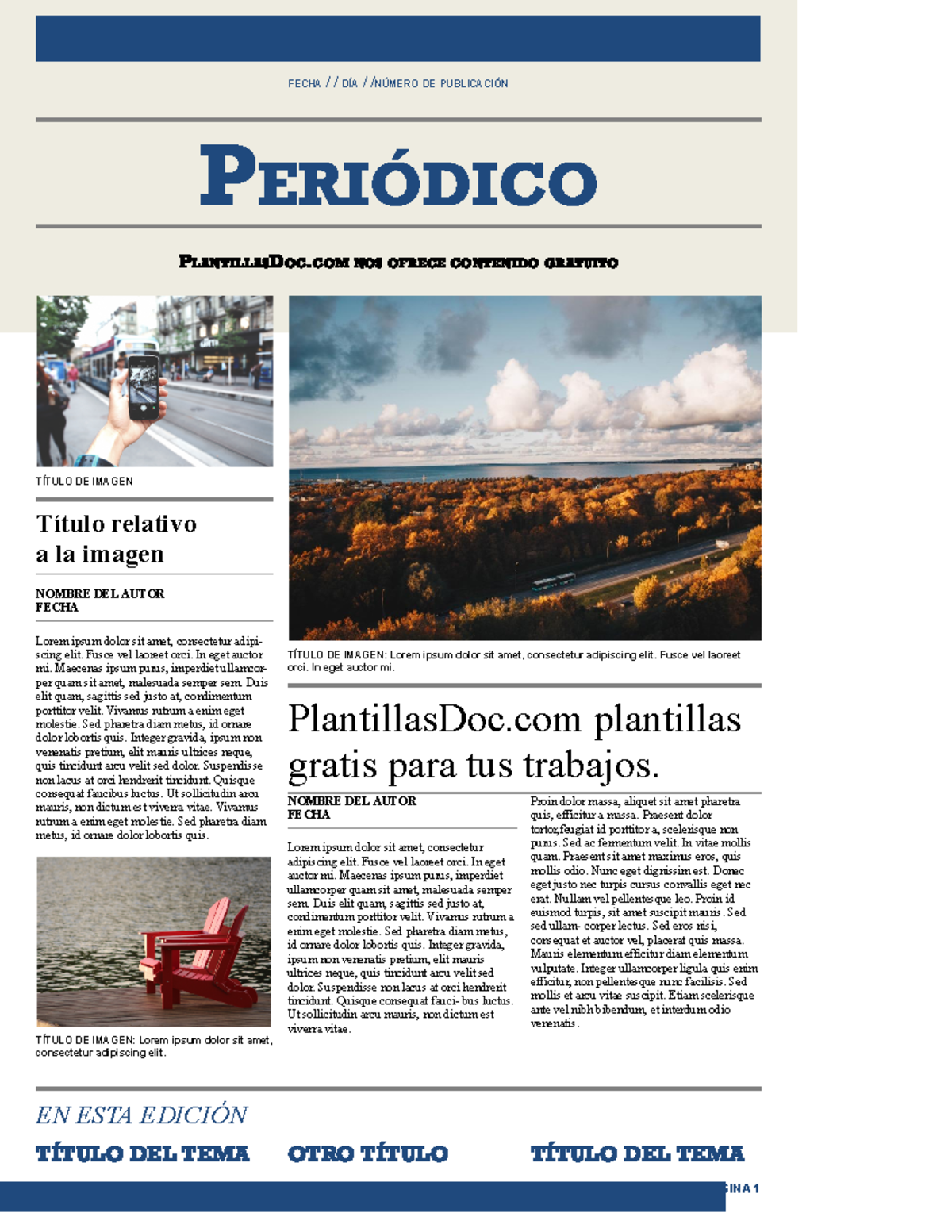 Plantilla periodico word plantillasdoc - ####### FECHA / / DÍA ...