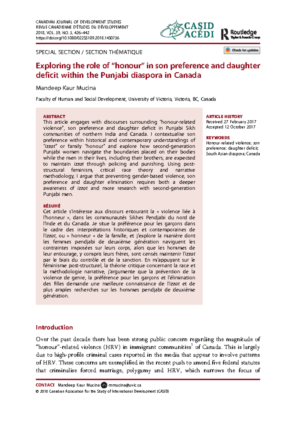 2018 Exploring the role of honour in son preference and [retrieved 2024 ...