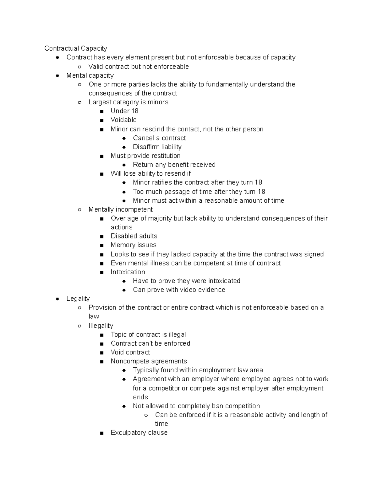 Contract policy - Contractual Capacity Contract has every element ...
