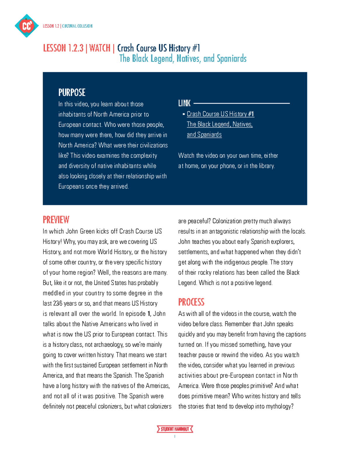 Crash course episode 1 - the black legend - LESSON 1 | CULTURAL ...