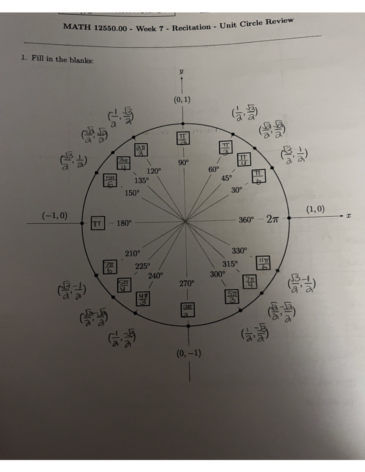 Week7 - Recitation - MATH 125 - Studocu