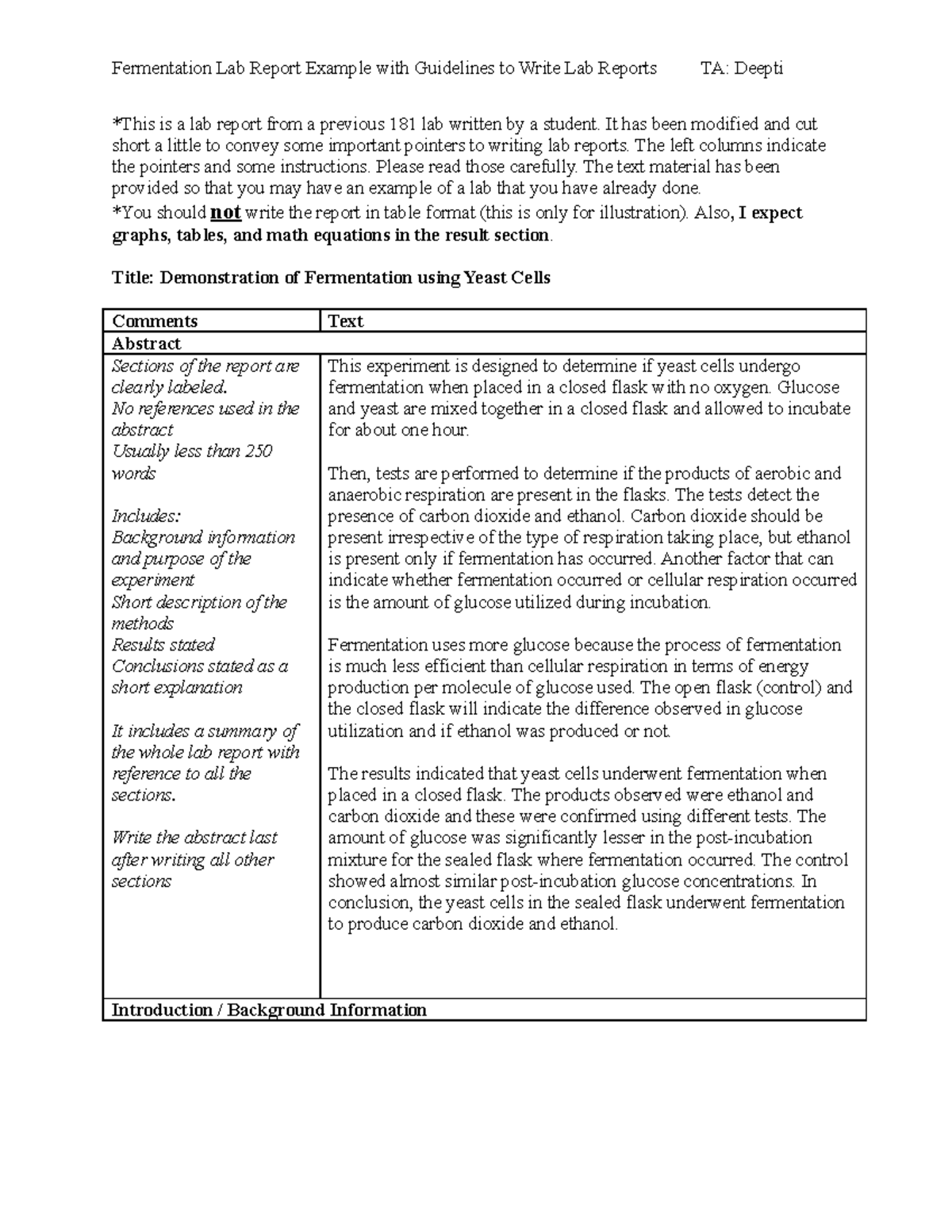3 lab report about cells and how they work - *This is a lab report from ...