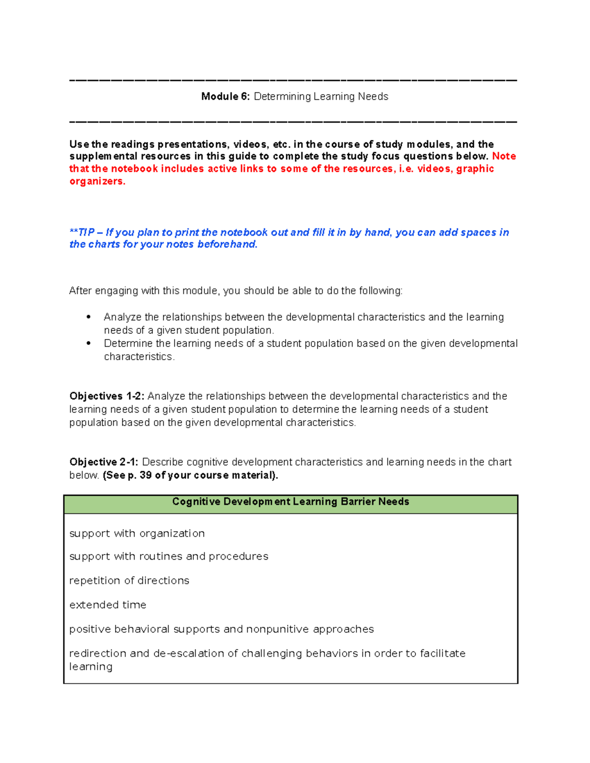 Module 6 Notebook - Updated - - Studocu