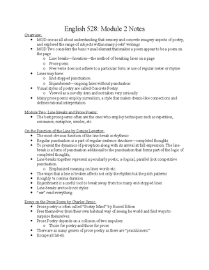 Module Three Notes - Module Three Notes: Overview: Characters play a ...