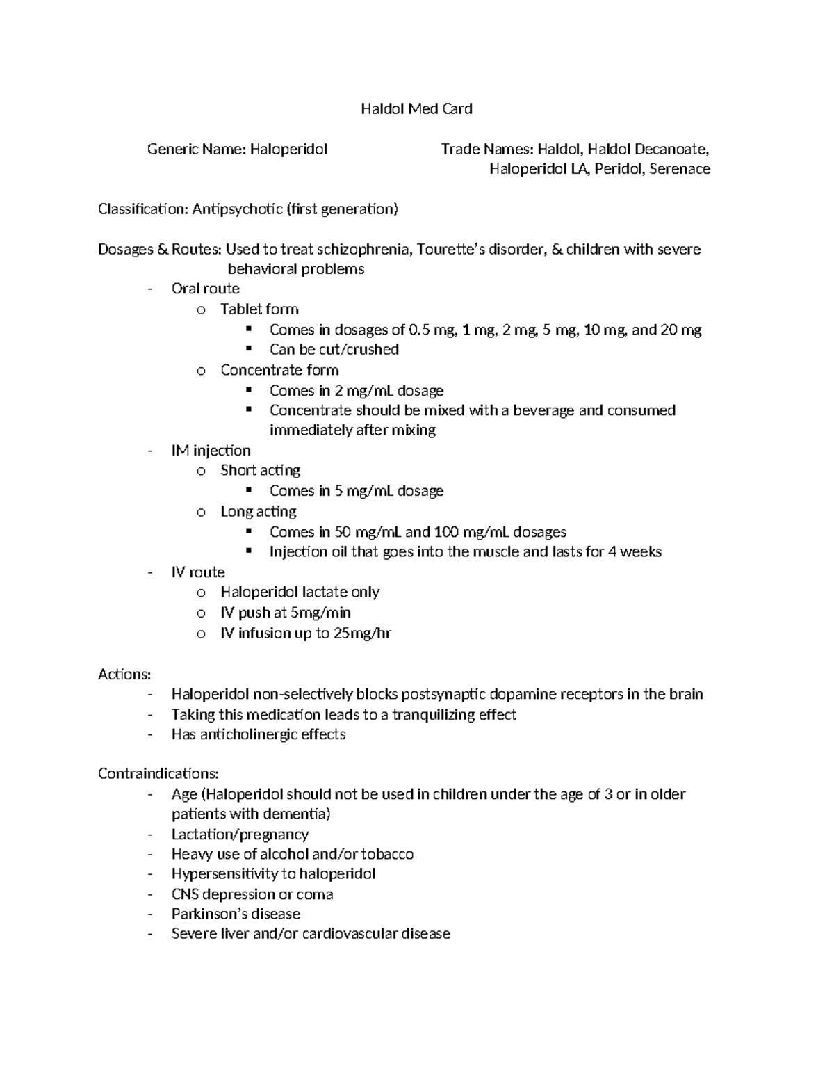 Haldol Med Card - Haldol Med Card Generic Name: Haloperidol Trade Names ...
