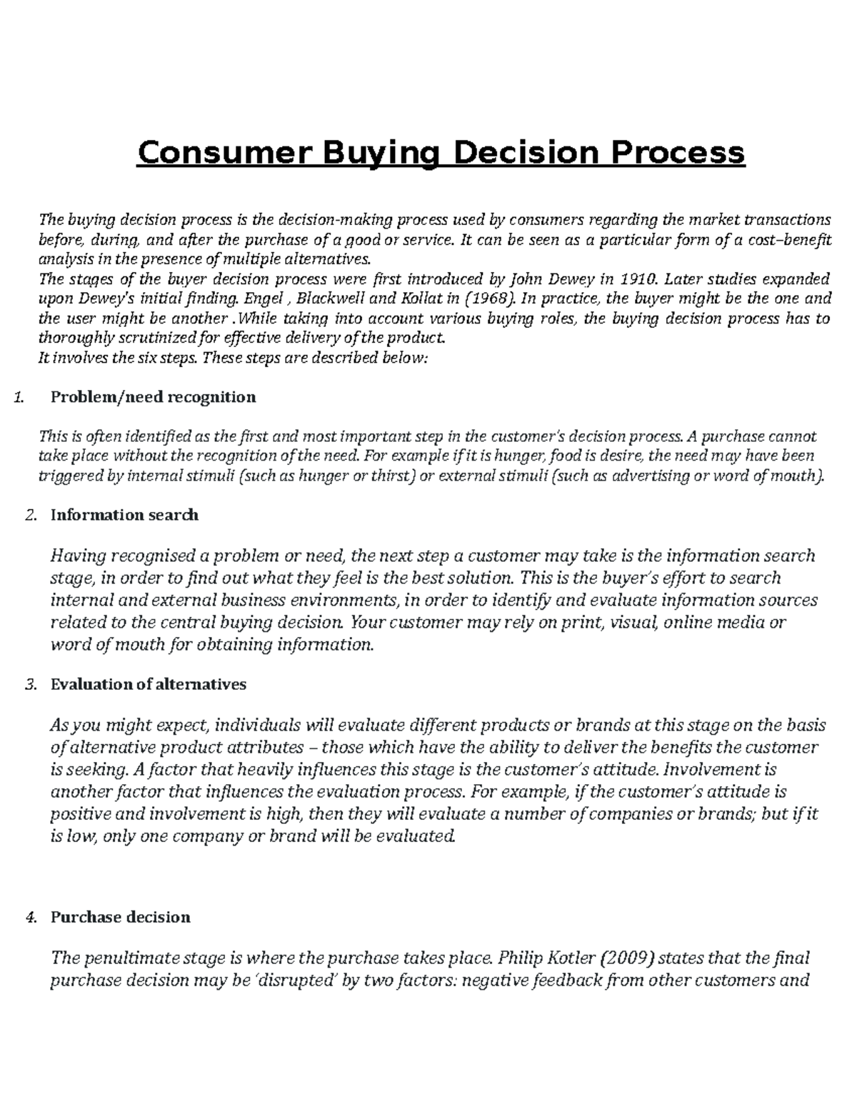 Consumer Buying Decision Process - It can be seen as a particular form ...