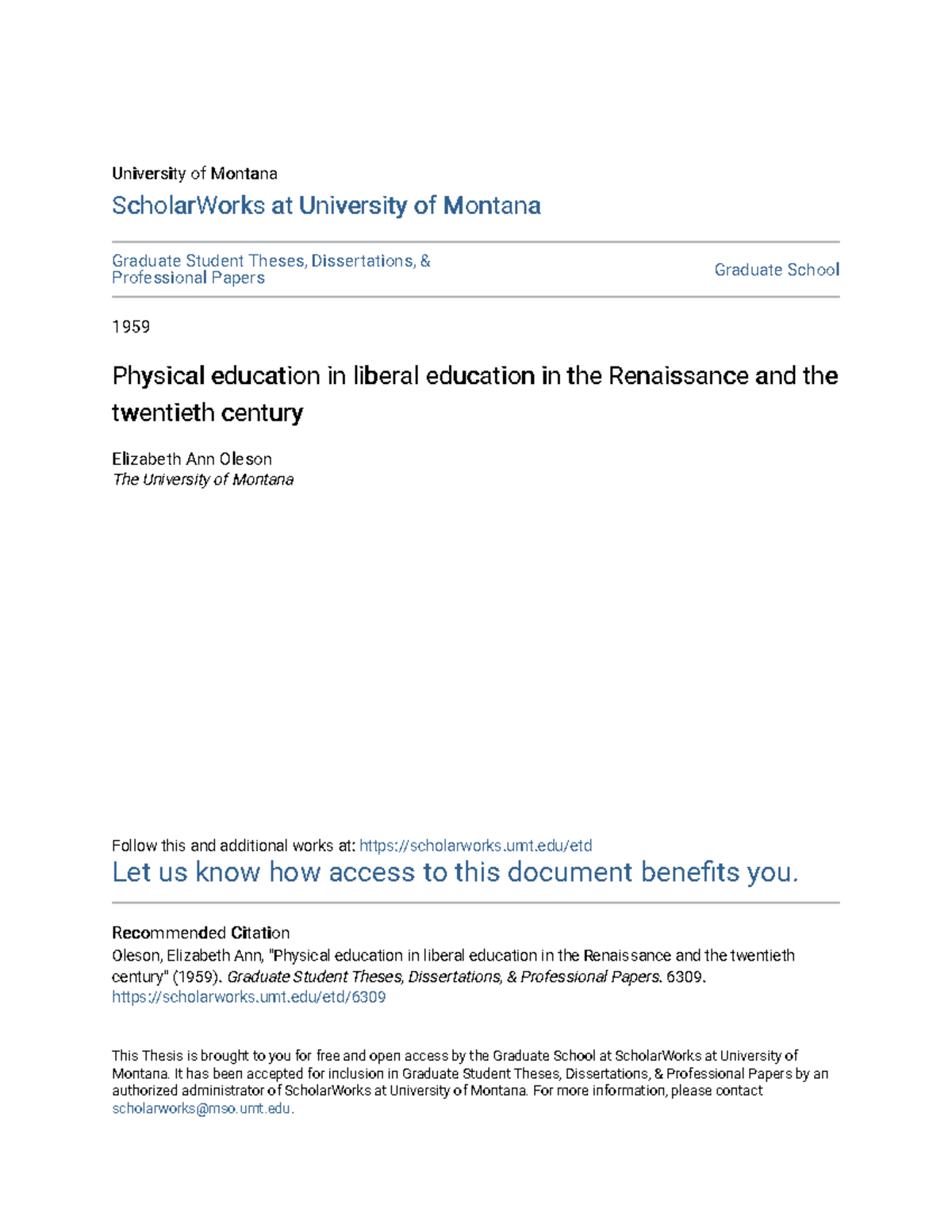 Physical education in liberal education in the Renaissance and the ...