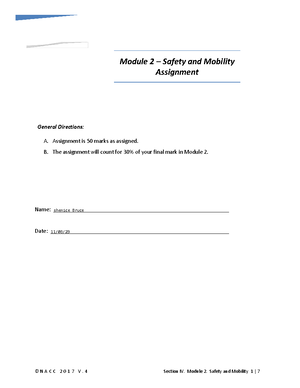 2 Assigmt Module 2 Safety Mobility - Module 2 – Safety and Mobility ...
