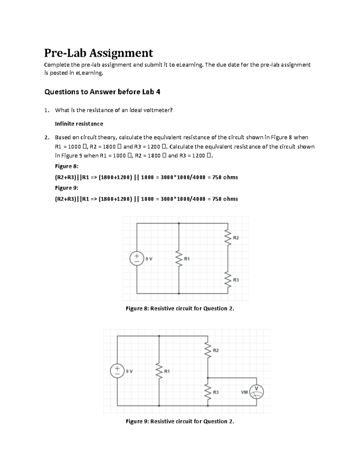 Prelab 3150 lab 4 - Pre-Lab Assignment Complete the pre-lab assignment and submit it to ...