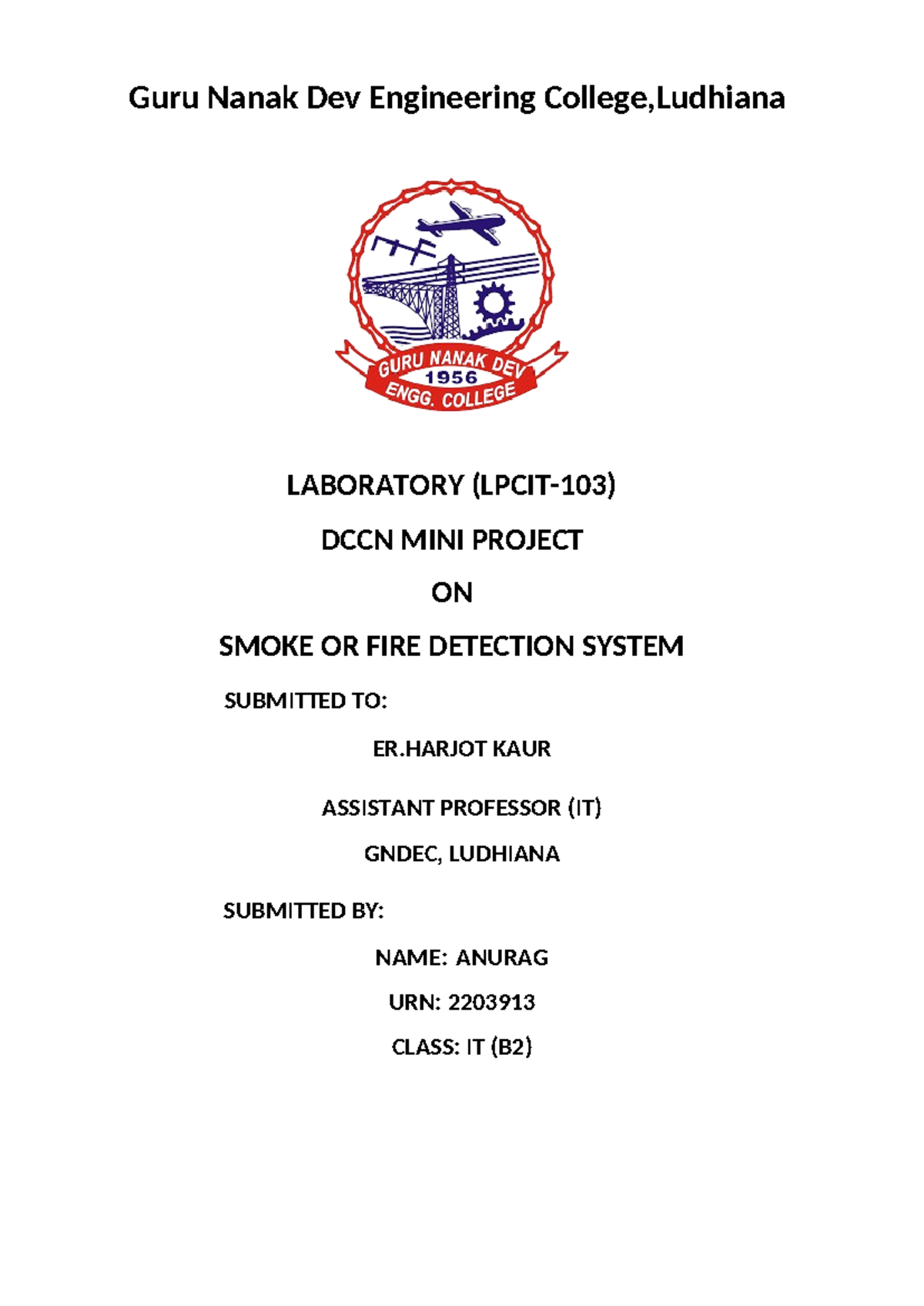 DCCN MINI Project - Guru Nanak Dev Engineering College,Ludhiana ...