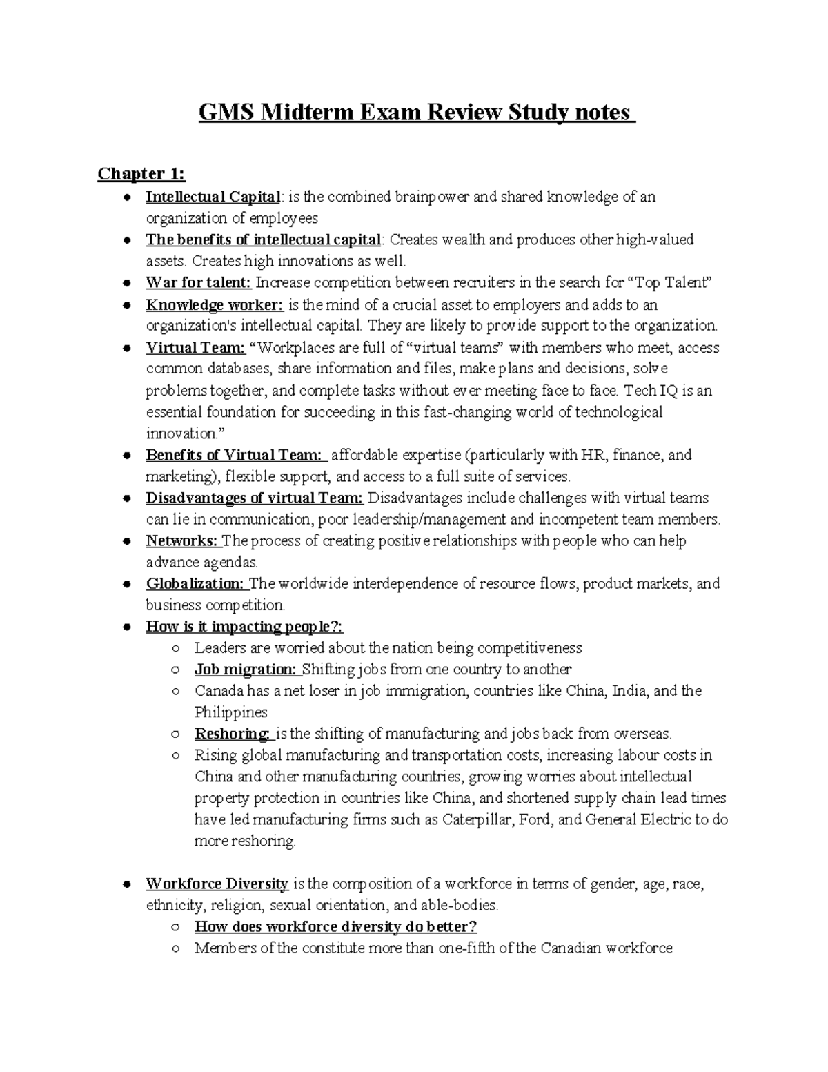 Mid-Term Exam Review Study notes - GMS Midterm Exam Review Study notes ...