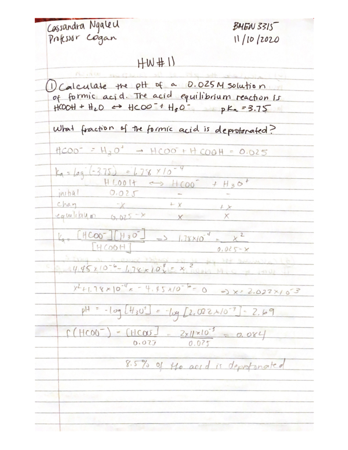 HW11 - HW11 - BMEN 3315 - Studocu