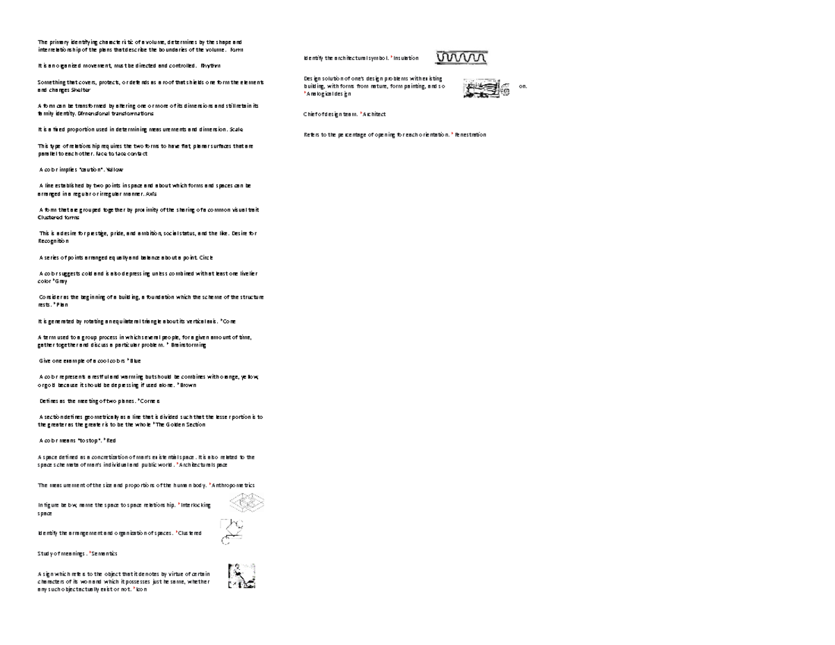 Arcc-Reviewer-TOA - CCCC - The primary identifying characteristic of a volume, determines by the ...