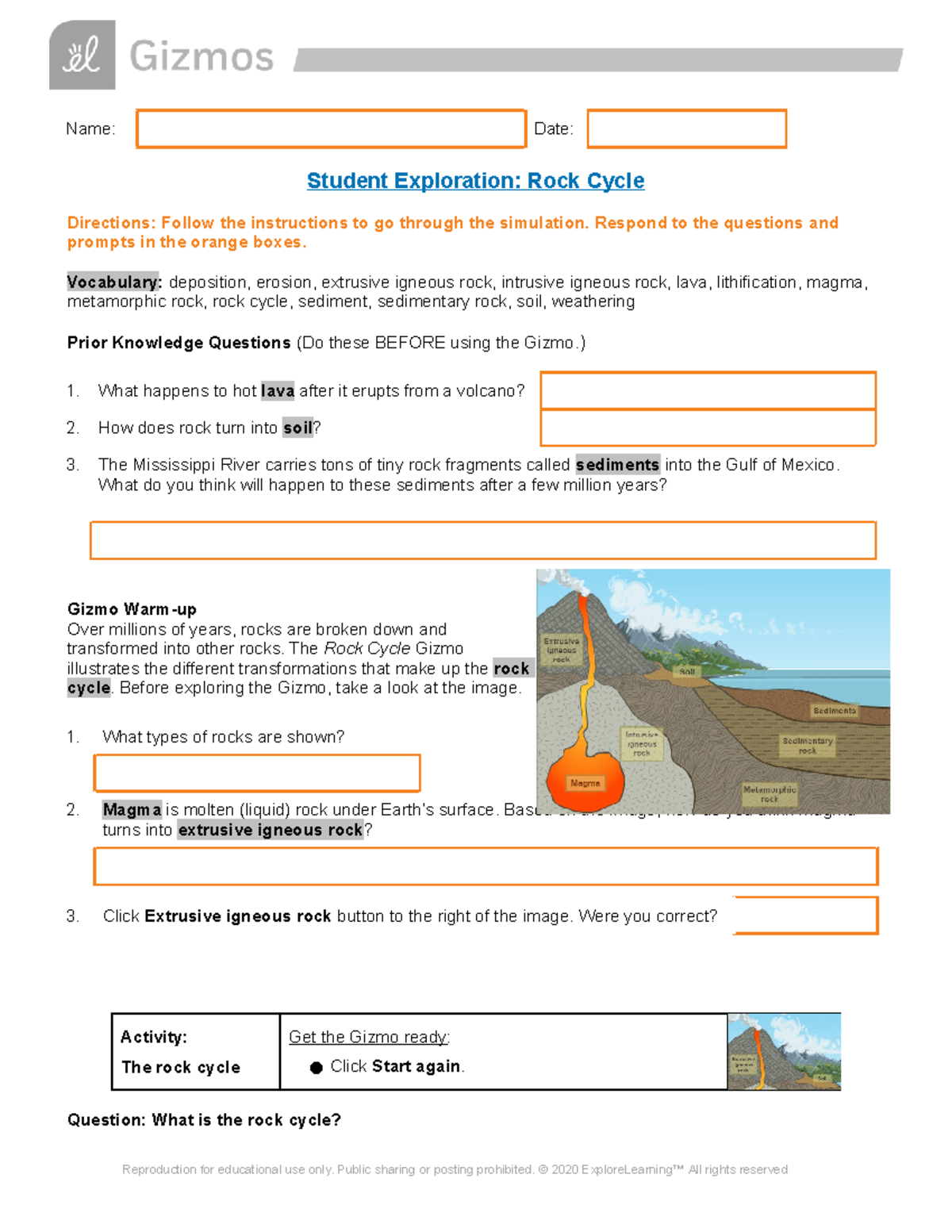 Ramiro's Copy of Rock Cycle SE - Name: Date: Student Exploration: Rock ...