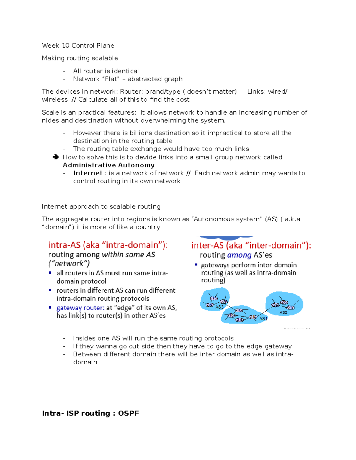 Week 10 Network fundimental - Week 10 Control Plane Making routing ...
