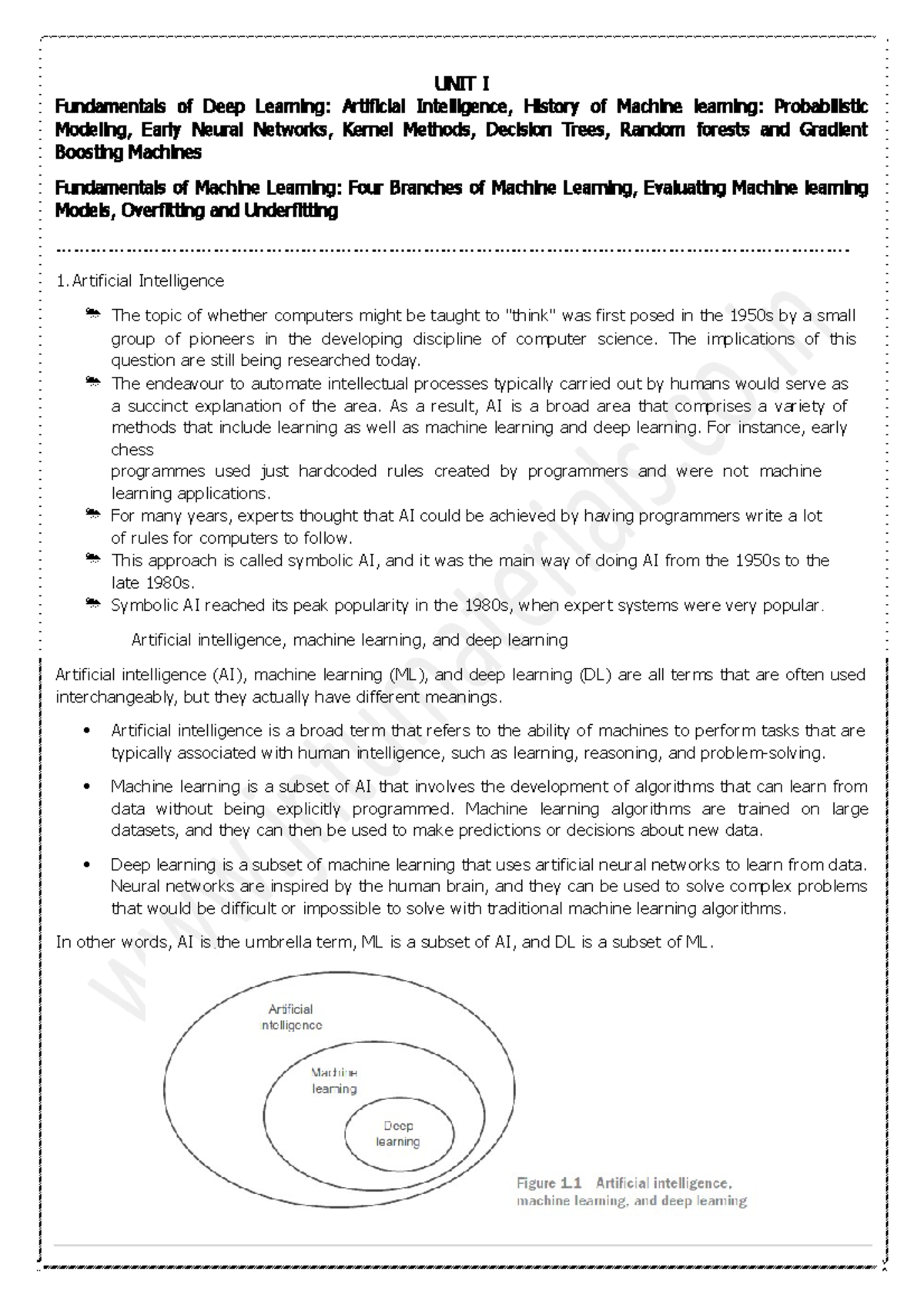 Jntuk R20 UNIT-I DEEP Learning Techniques - UNIT I Fundamentals of Deep ...