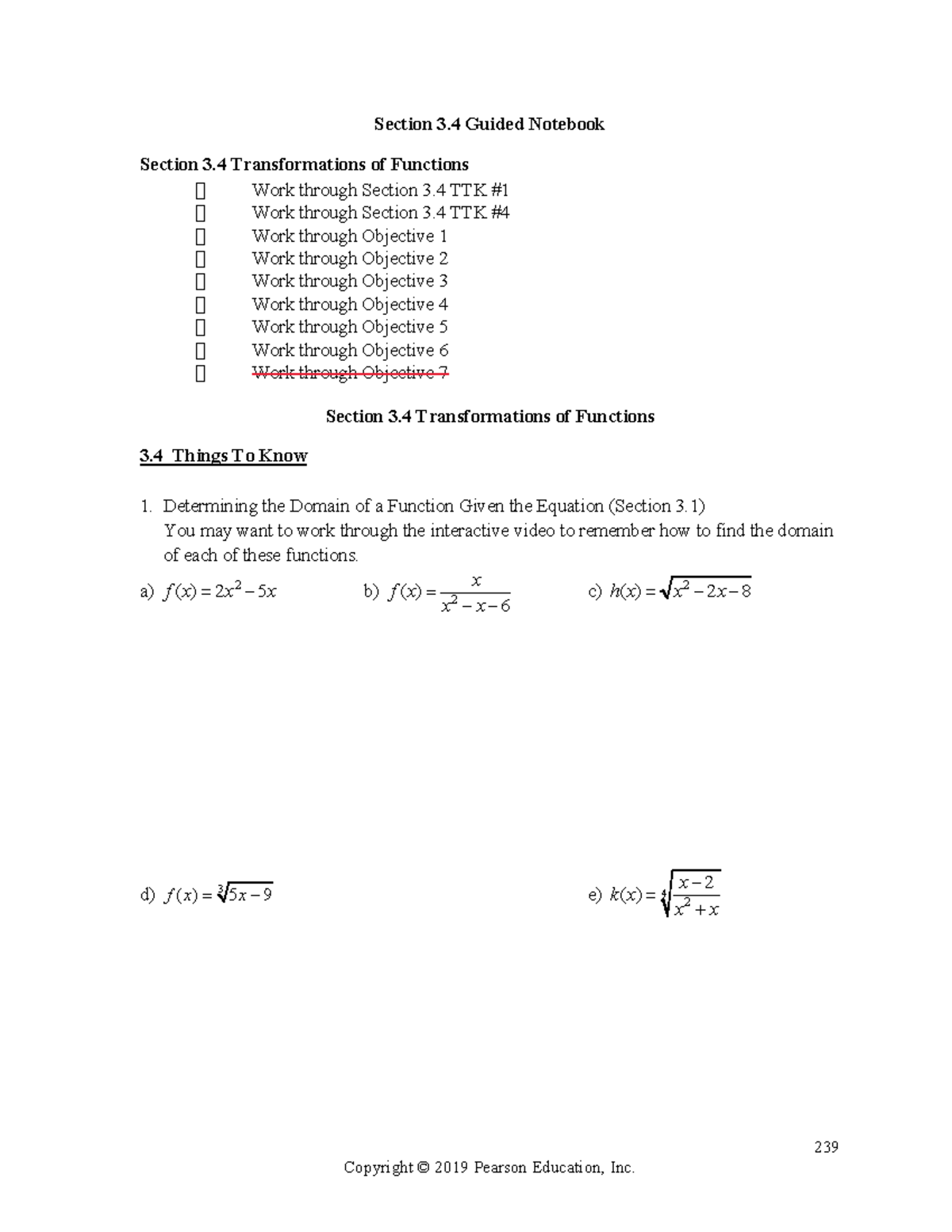 Section 3.4 Guided Notes (blank) - 239 Section 3. Guided Notebook ...