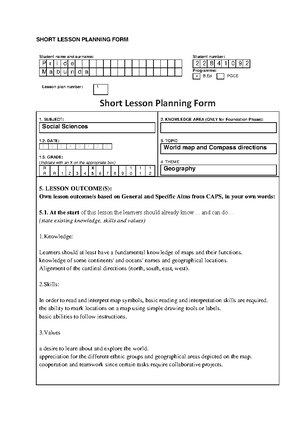 Grade 5 Short Lesson PLAN 3^J africa our continent - GRADE 5 : SOCIAL ...