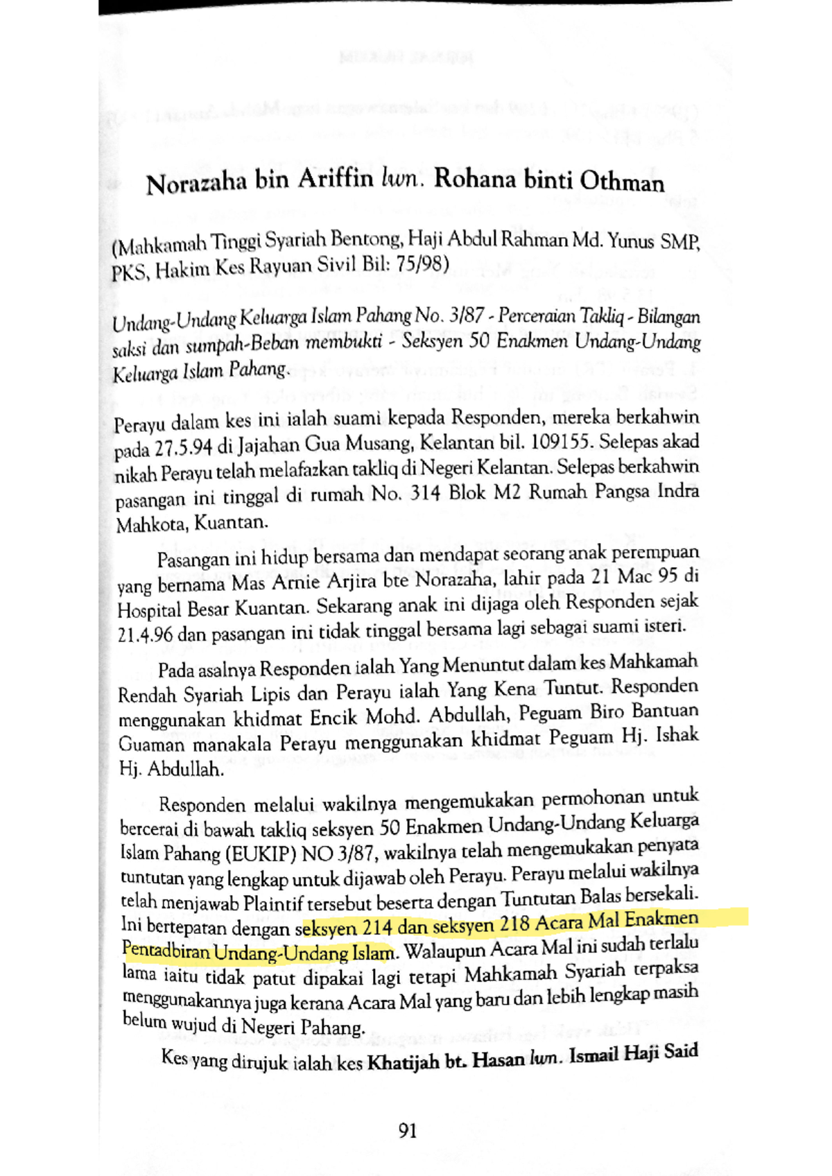 Norazaha v Rohana - Norazaha bin Ariffin lun. Rohana binti Othman ...