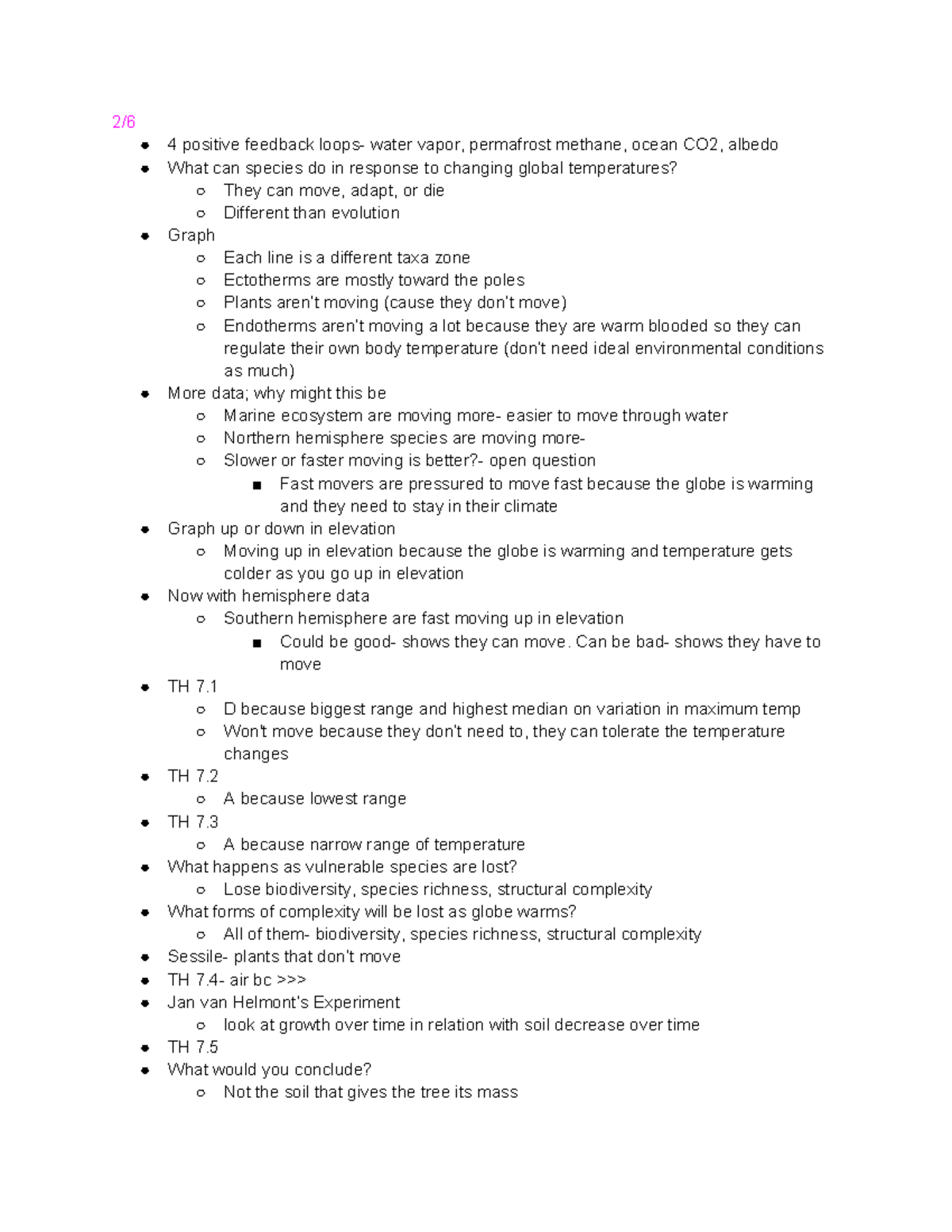 Unit 2 - 2/ 4 positive feedback loops- water vapor, permafrost methane ...