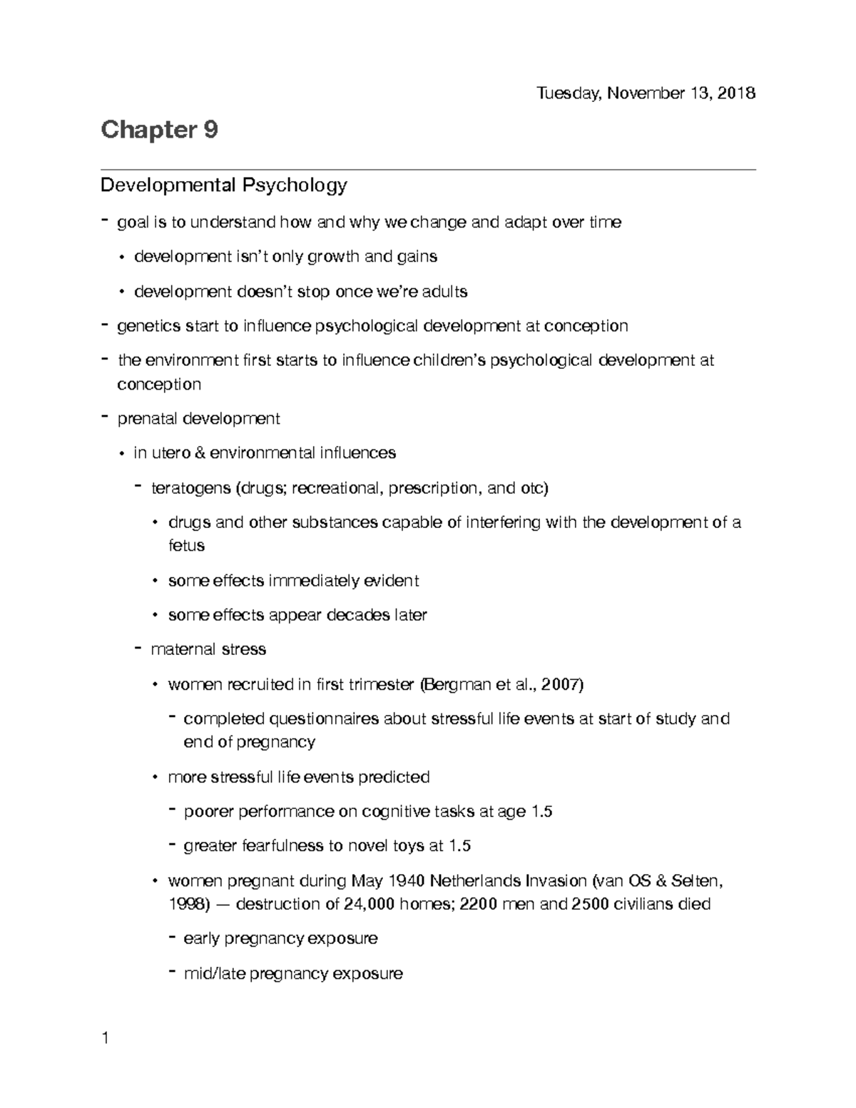 Chapter 9 - lecture notes - Tuesday, November 13, 2018 Chapter 9 ...