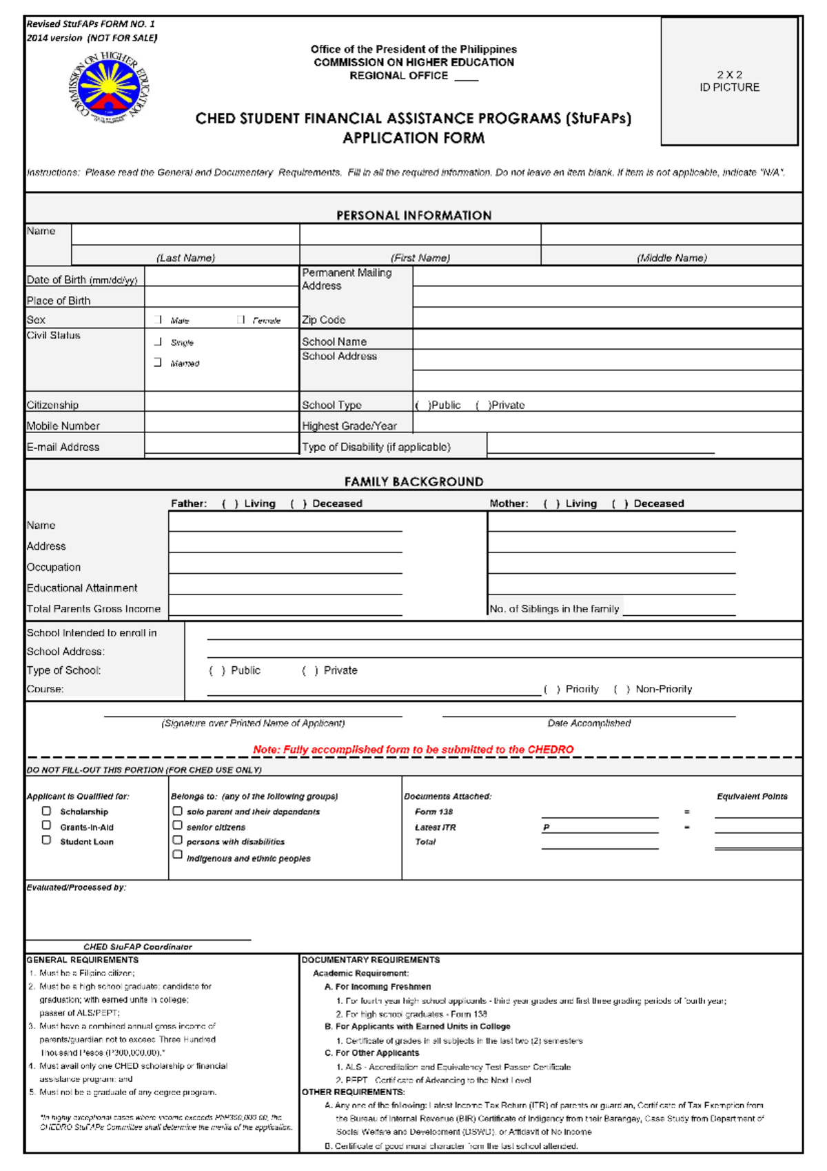CHED%20Stu FAPs%20Application%20Form%2001 - CHED Priority Courses for ...