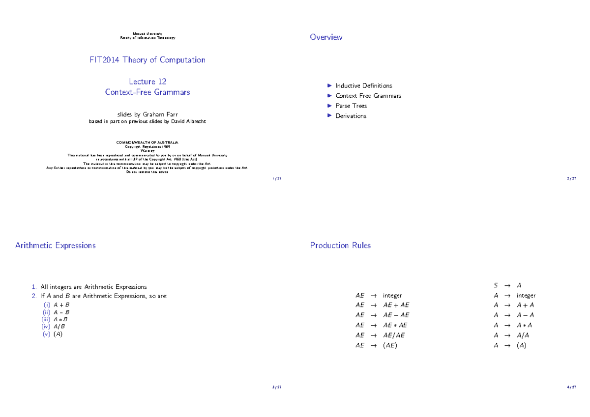 Lect12-handout-4 - COMPILED REVISION - Faculty of Information ...