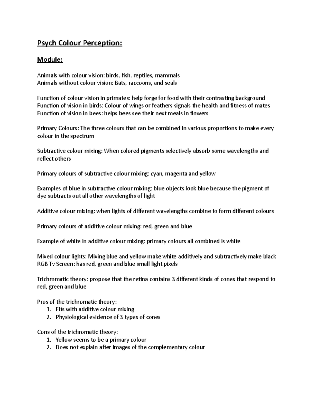 Psych Colour Perception and forming perceptions - Psych Colour ...