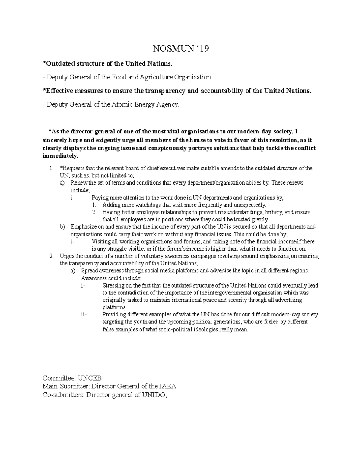 Nosmun - Model United Nations resolutions to aid you in your future ...