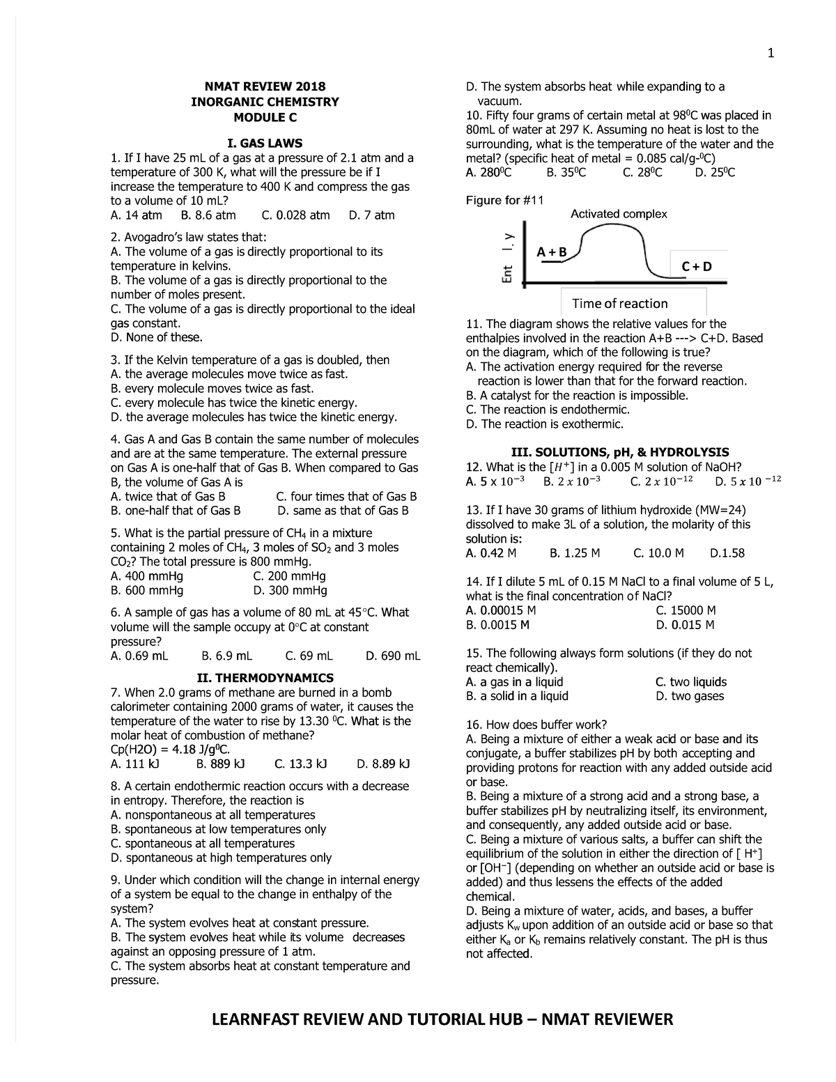 NMAT questionnaire - 11 LEARNFALEARNFAST REVIEW ANDST REVIEW AND ...