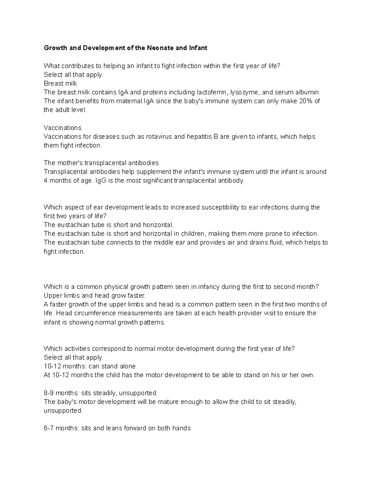 Growth and Development of the Neonate and Infant - Breast milk The ...