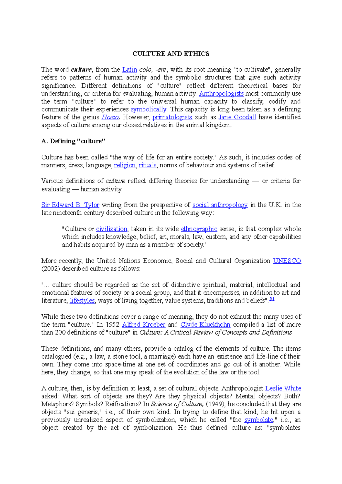 Culture AND Ethics - Business Ethics - Studocu