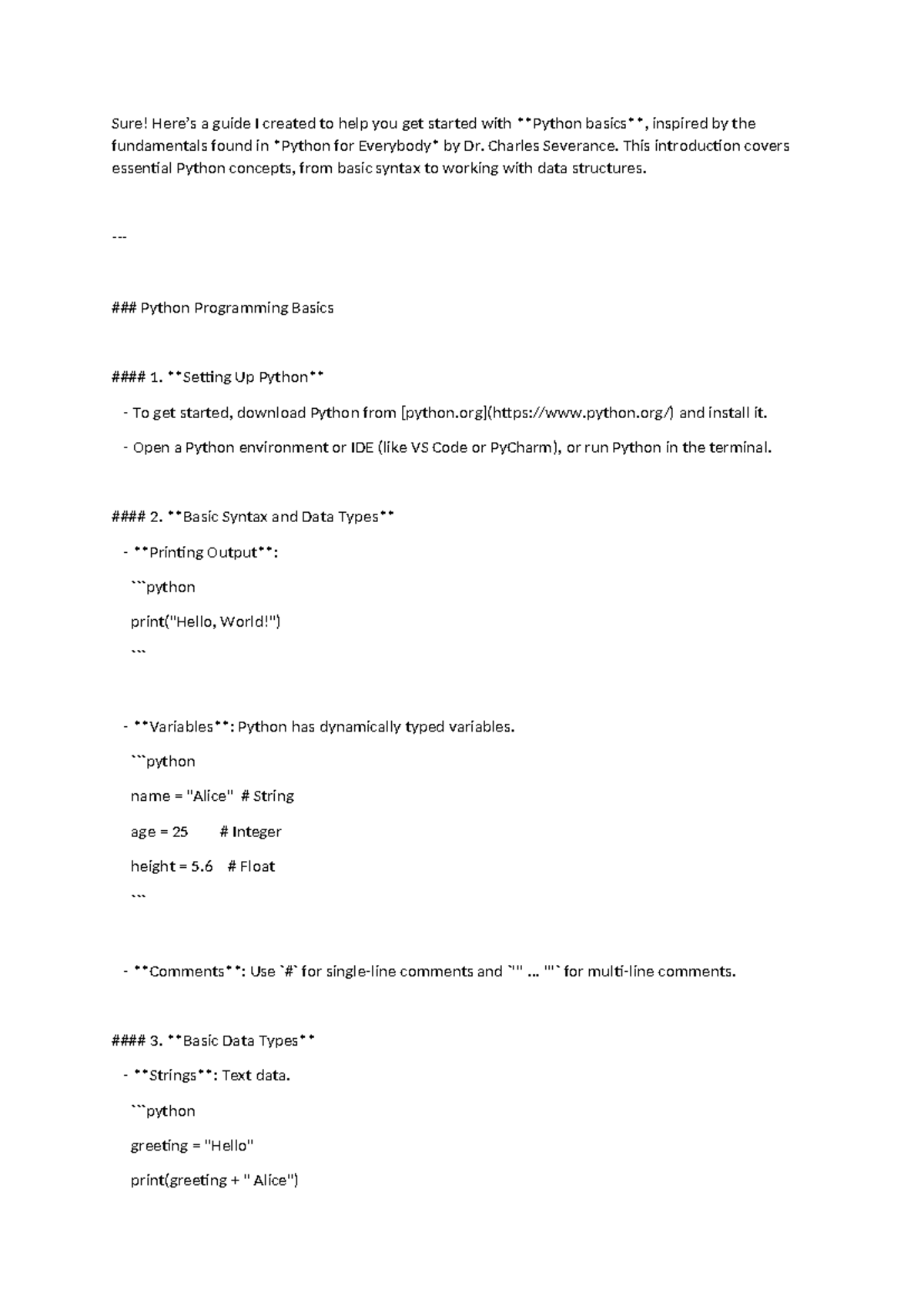 Python Charles Severance This Introduction Covers Essential Python Concepts From Basic