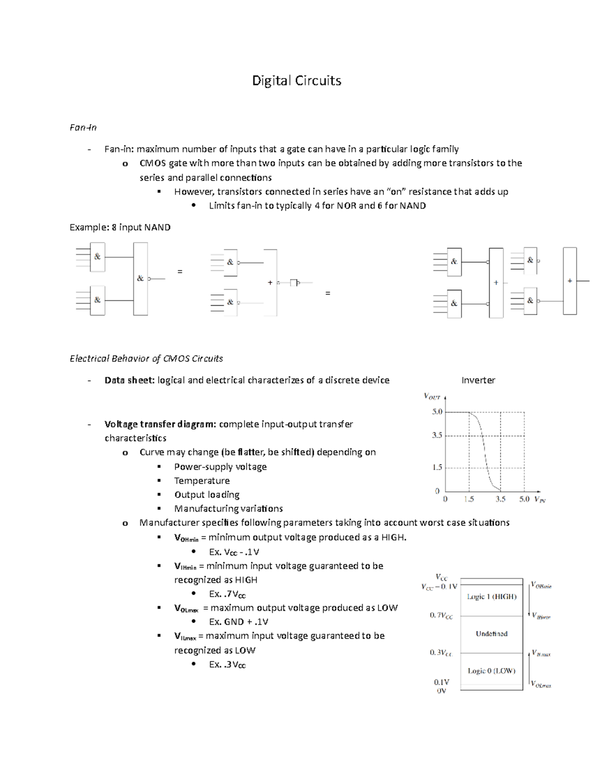 Lec 6- Digital Circuits - Digital Circuits Fan-In Fan-in: maximum ...