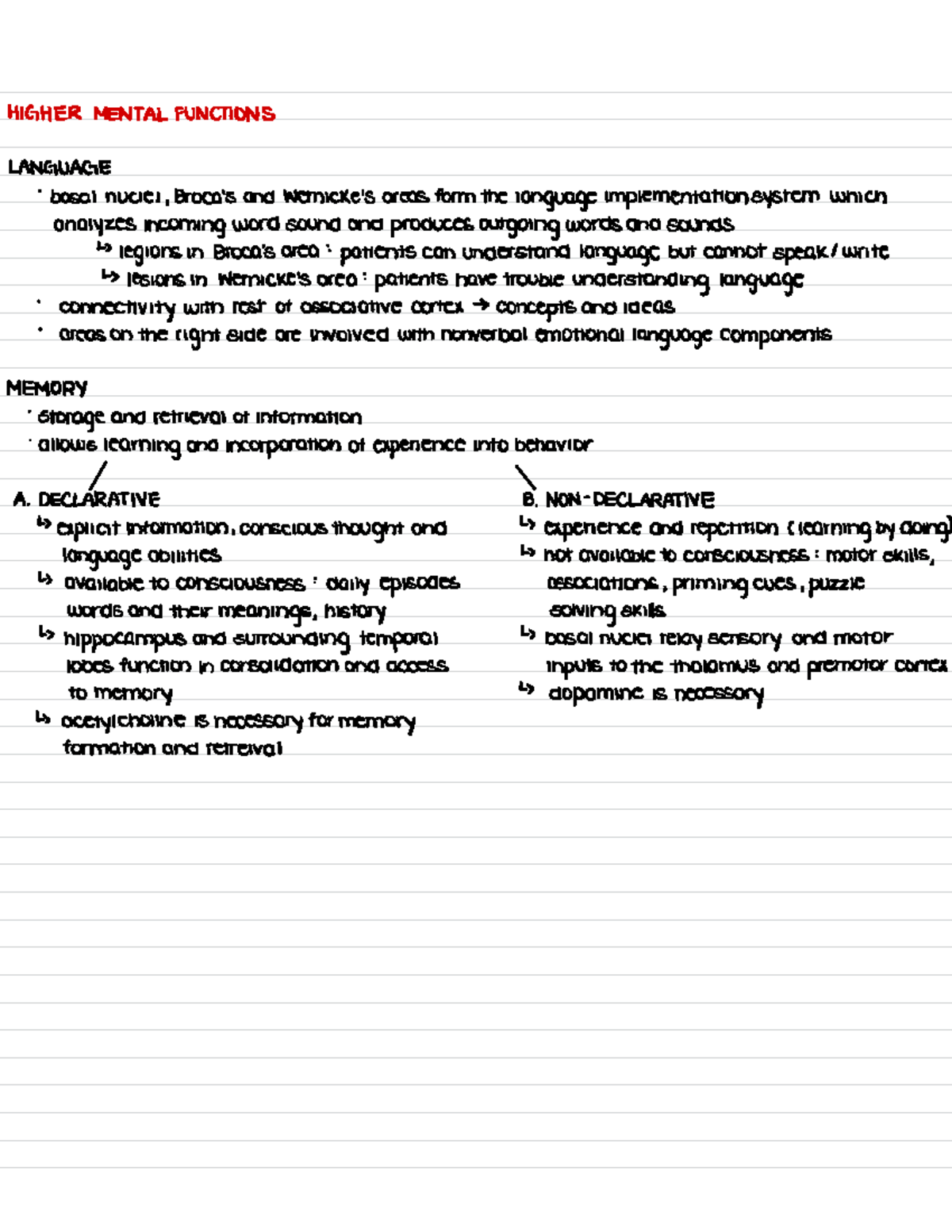 Mammalian Physiology - Higher Mental Functions - HIGHER MENTALFUNCTIONS ...