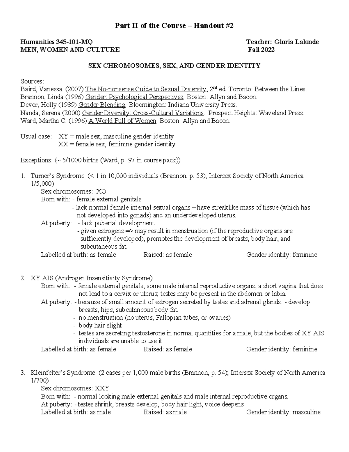 101 Part Two Handout 2 - Part II of the Course – Handout Humanities 345 ...