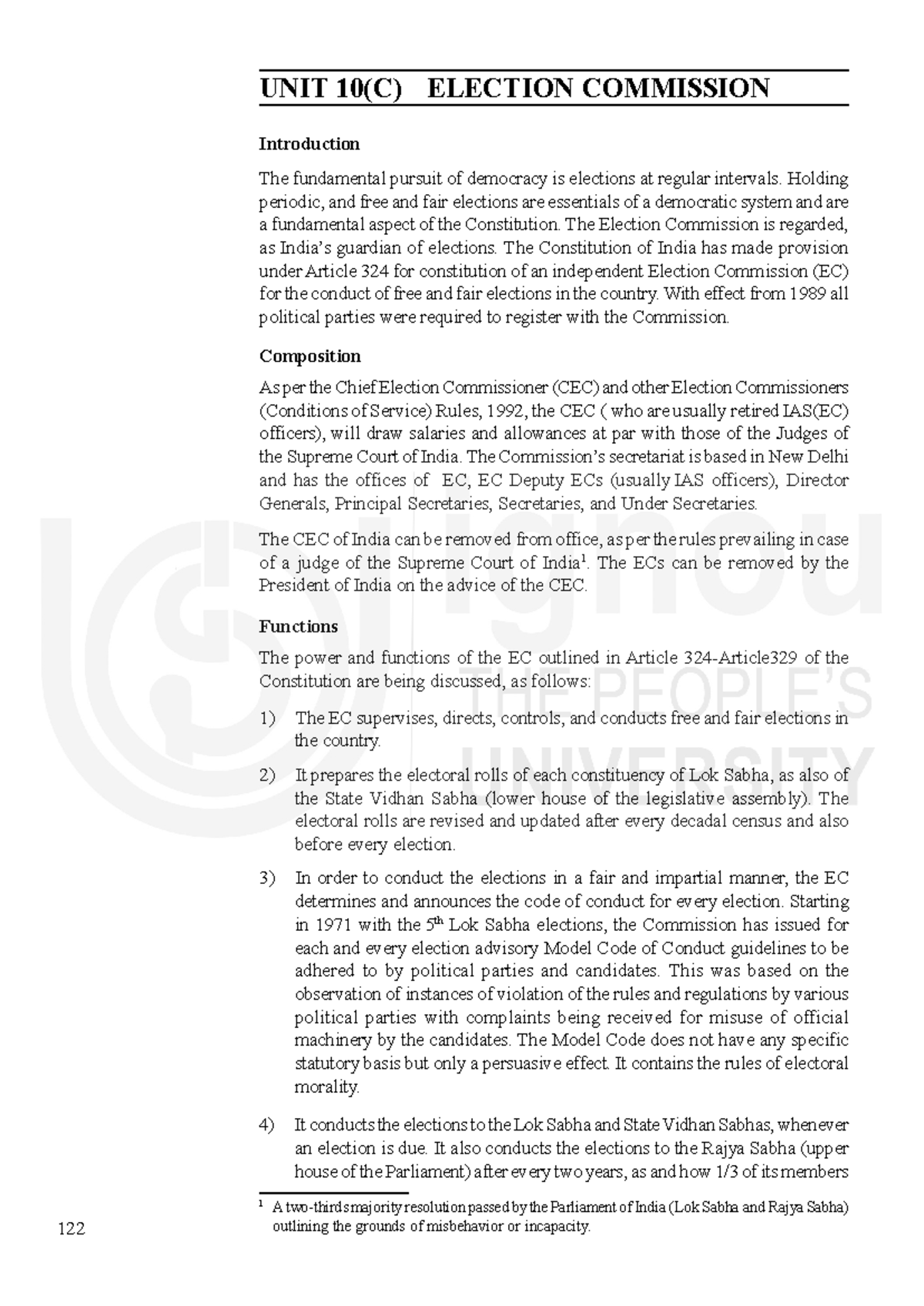 Unit-10C - Election - Commissions UNIT 10(C) ELECTION COMMISSION ...