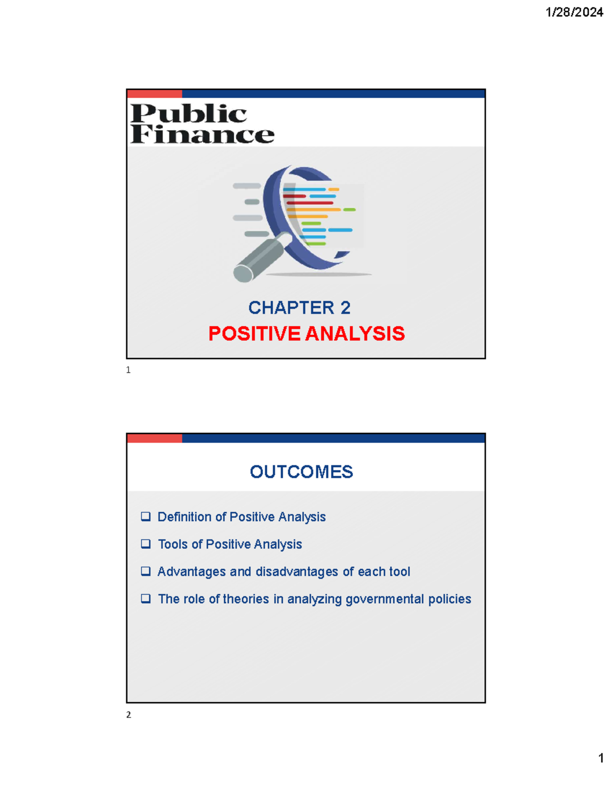 Chapter 2 Positive analysis - LOGO POSITIVE ANALYSIS CHAPTER 2 LOGO ...