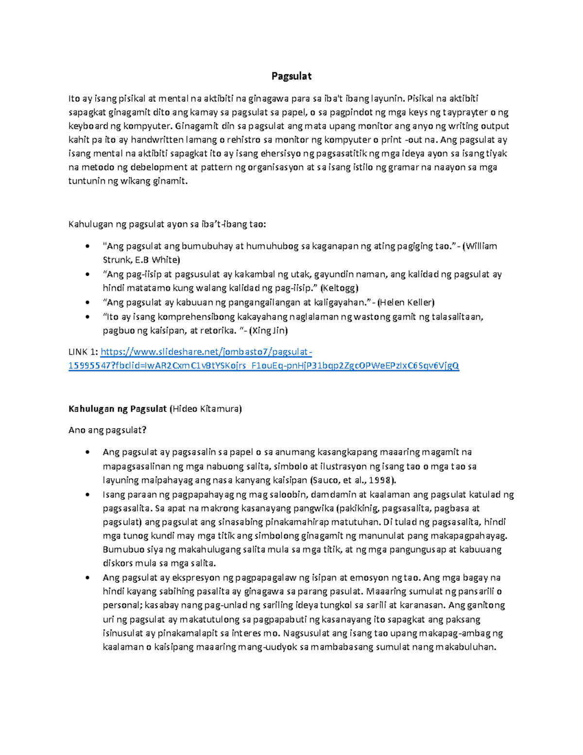 Pagsulat - ACTIVITY - Pagsulat Ito ay isang pisikal at mental na ...