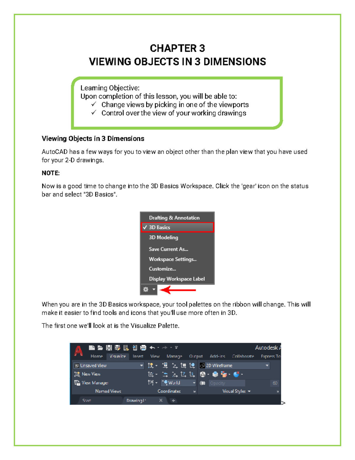 Olautocad 2 - Chapter 3 - REVIEWER - CHAPTER 3 VIEWING OBJECTS IN 3 ...