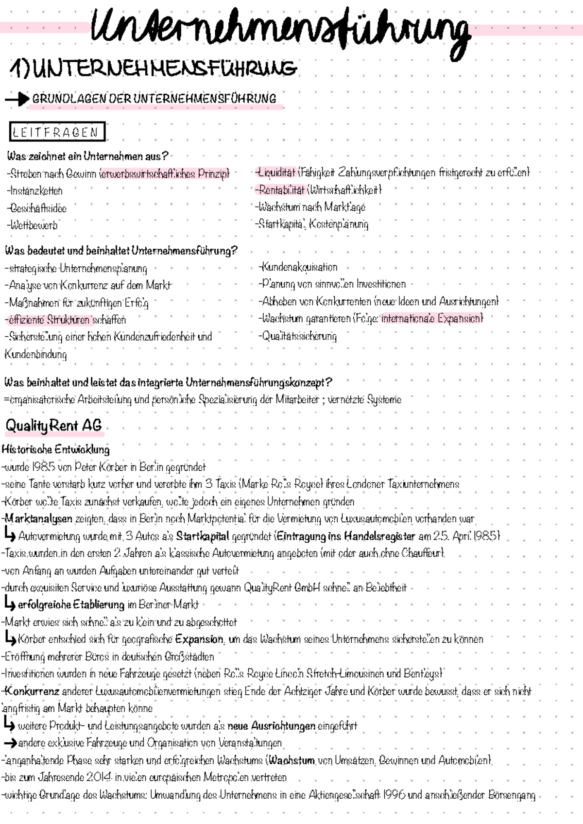 Lernzettel Unternehmensführung - Warning: Error during font loading: XMLHttpRequest is not ...