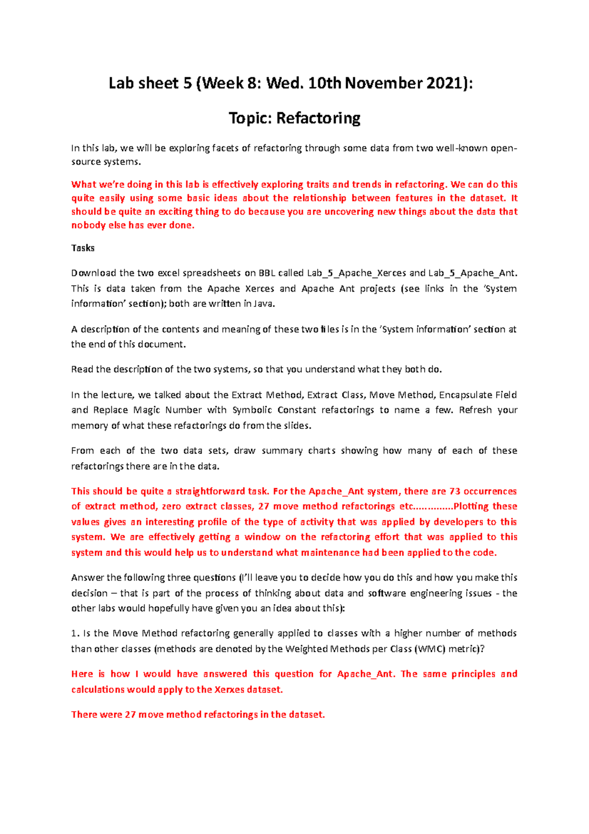 Labsheet 5 week8Nov 20 solutions - Lab sheet 5 (Week 8: Wed. 10th November 2021): Topic ...