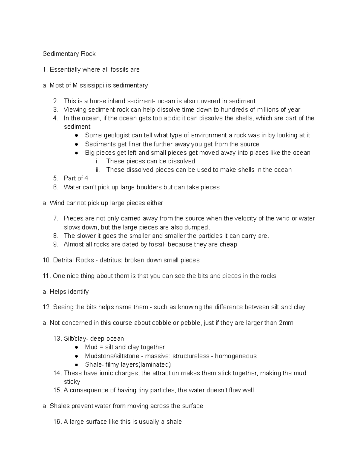Sedimentary Rock - notes - Sedimentary Rock Essentially where all ...