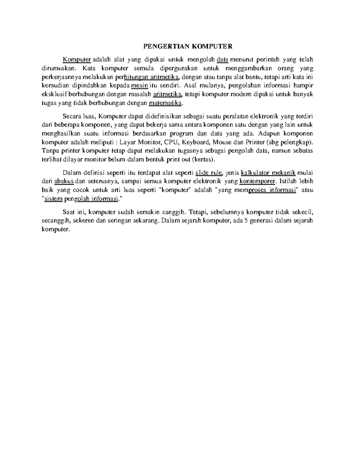 Pengertian Dans Sejarah Komputer Pengertian Komputer Komputer Adalah Alat Yang Dipakai Untuk