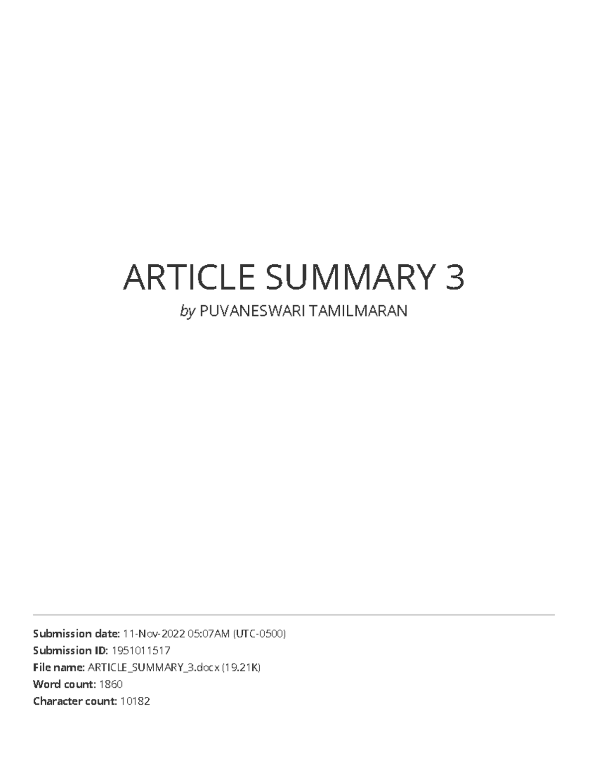 Article Summary 3 - Degree - ARTICLE SUMMARY 3 by PUVANESWARI ...