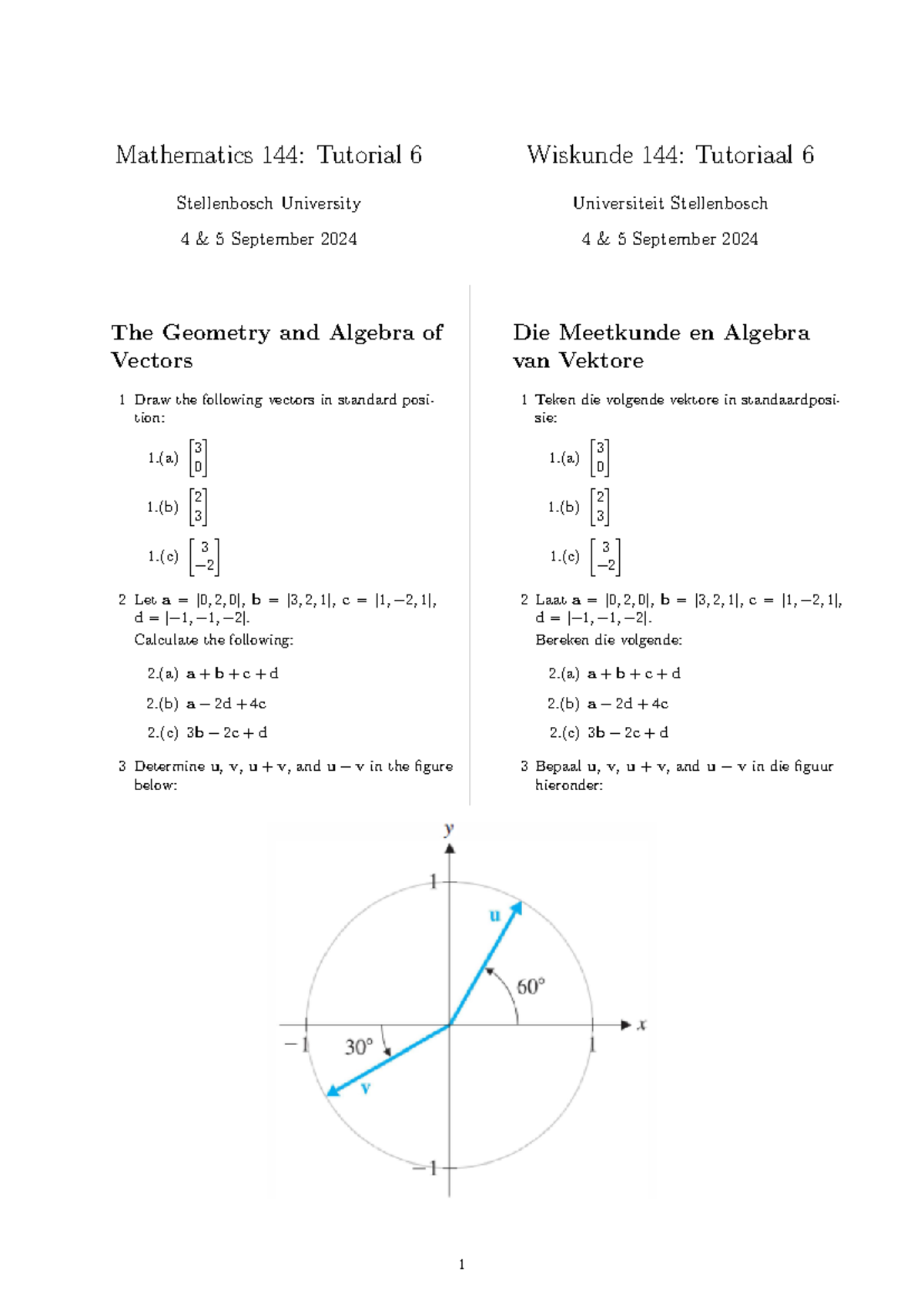 Maths 144 Tutorial 6 - tut 6 - Mathematics 144: Tutorial 6 Stellenbosch ...