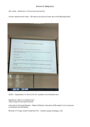 Economic geography - Lecture 3 27. Stages of economic growth: Factor ...