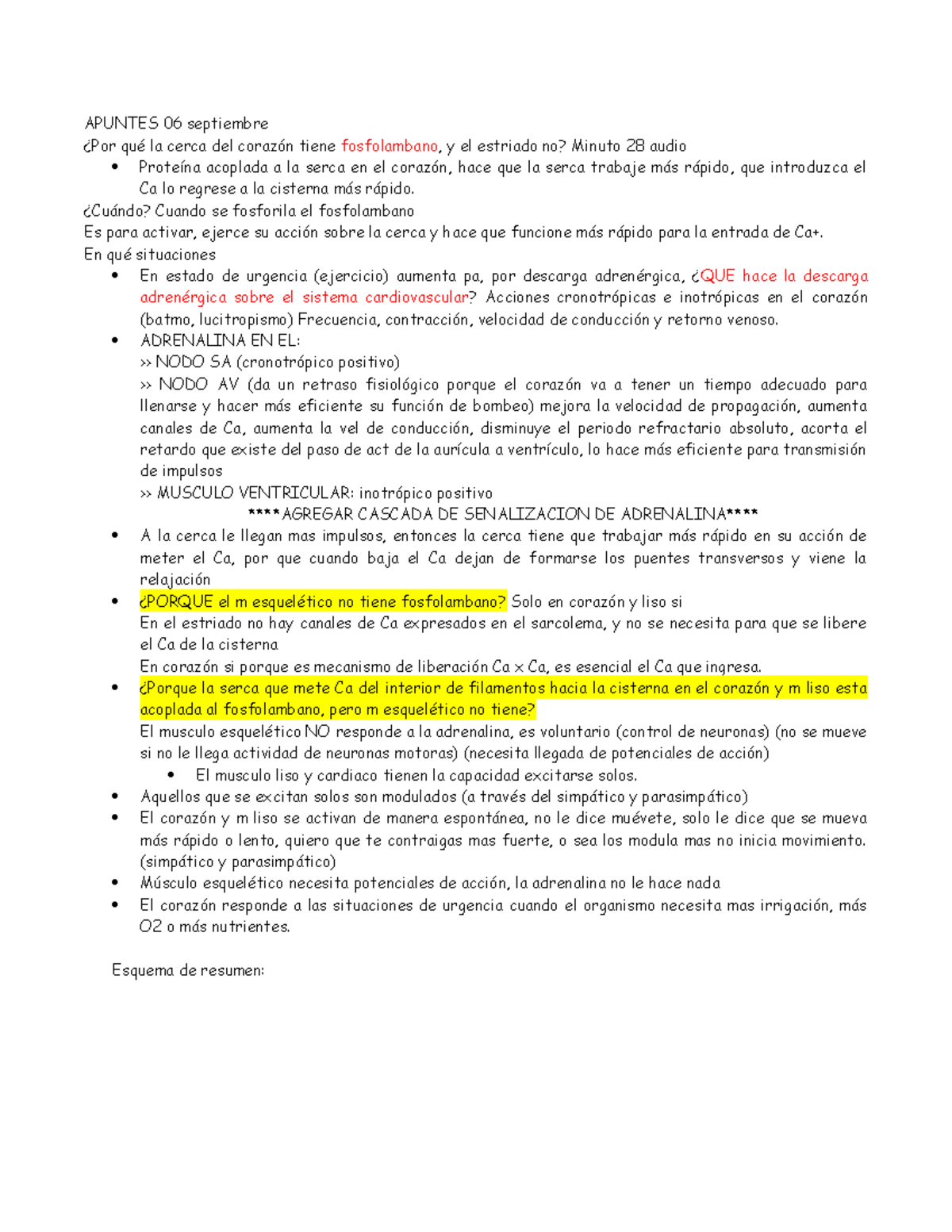 Apuntes 3 - APUNTES 06 septiembre ¿Por qué la cerca del corazón tiene ...